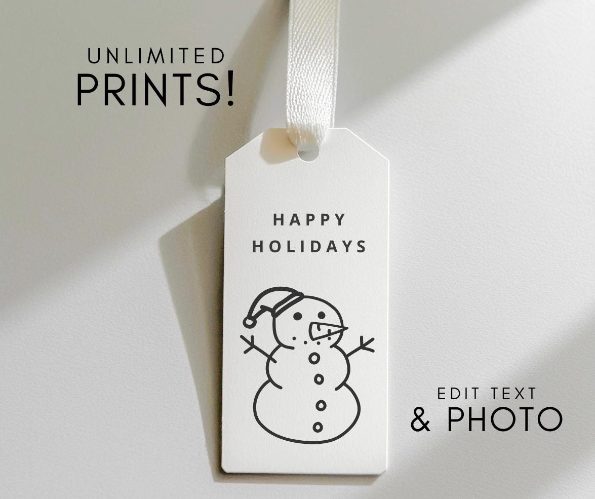 Christmas Holiday Gift Tags Cute & Kid-friendly Designs Instant Canva ...