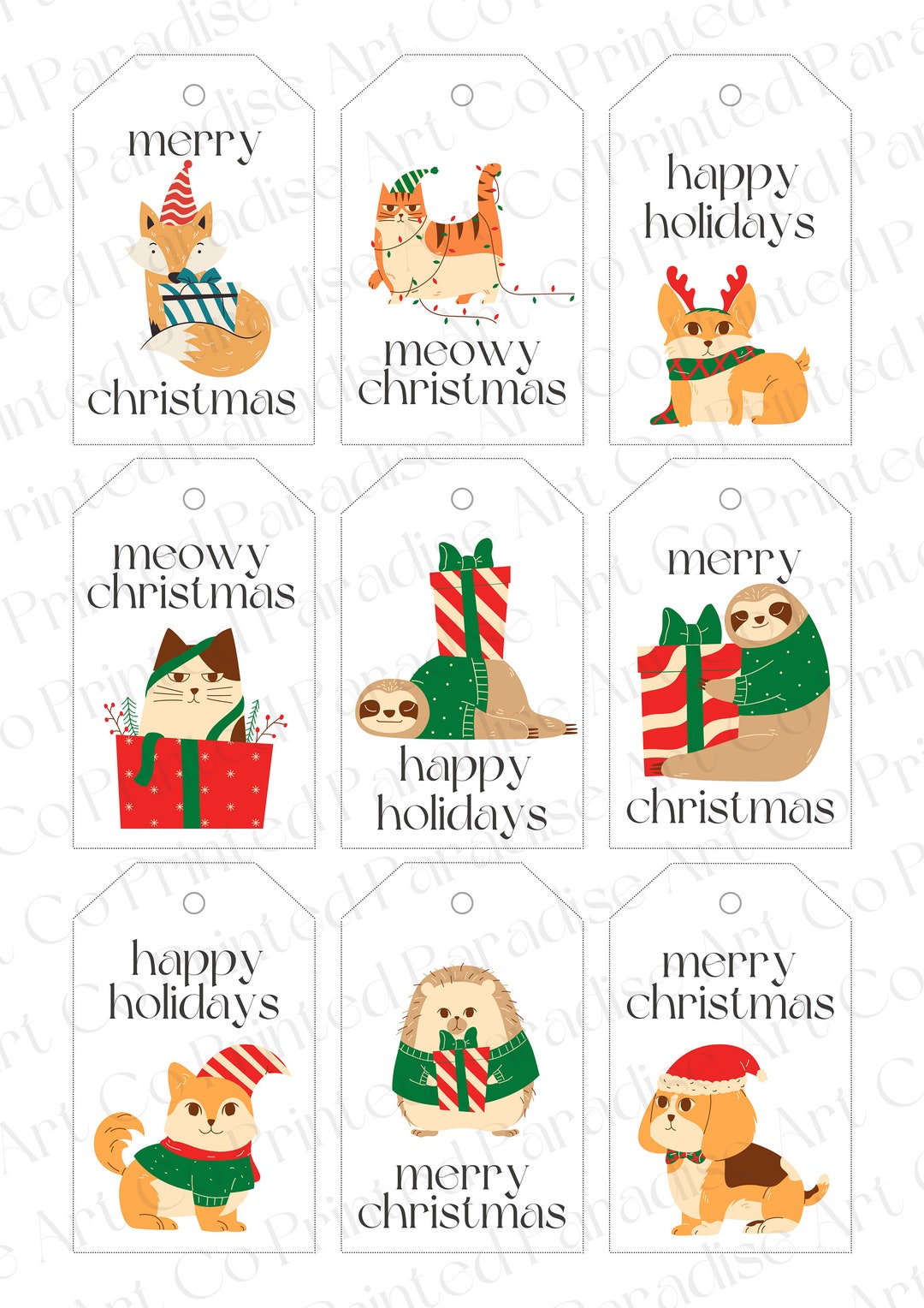 Christmas Holiday Gift Tags Cute & Kid-friendly Designs - Etsy