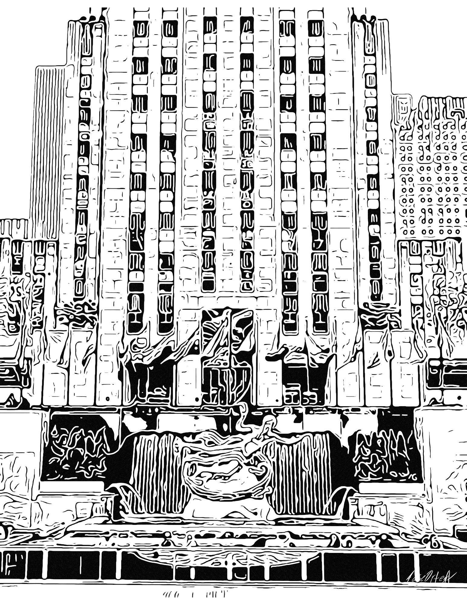Rockefeller Center Coloring Book - Etsy