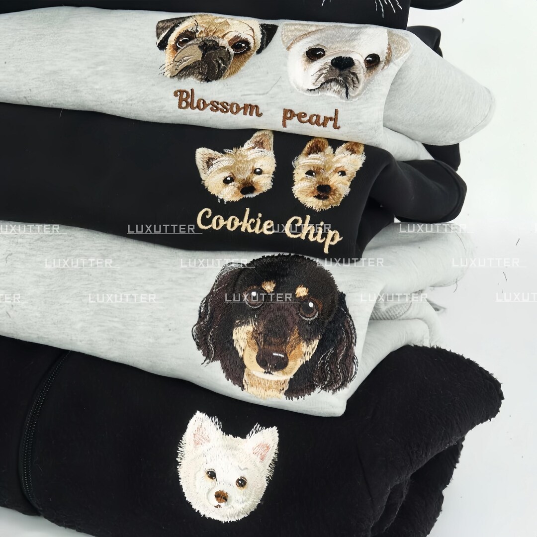 Custom Pet Embroidered Sweatshirt| Personalized Embroidery From Photo ...