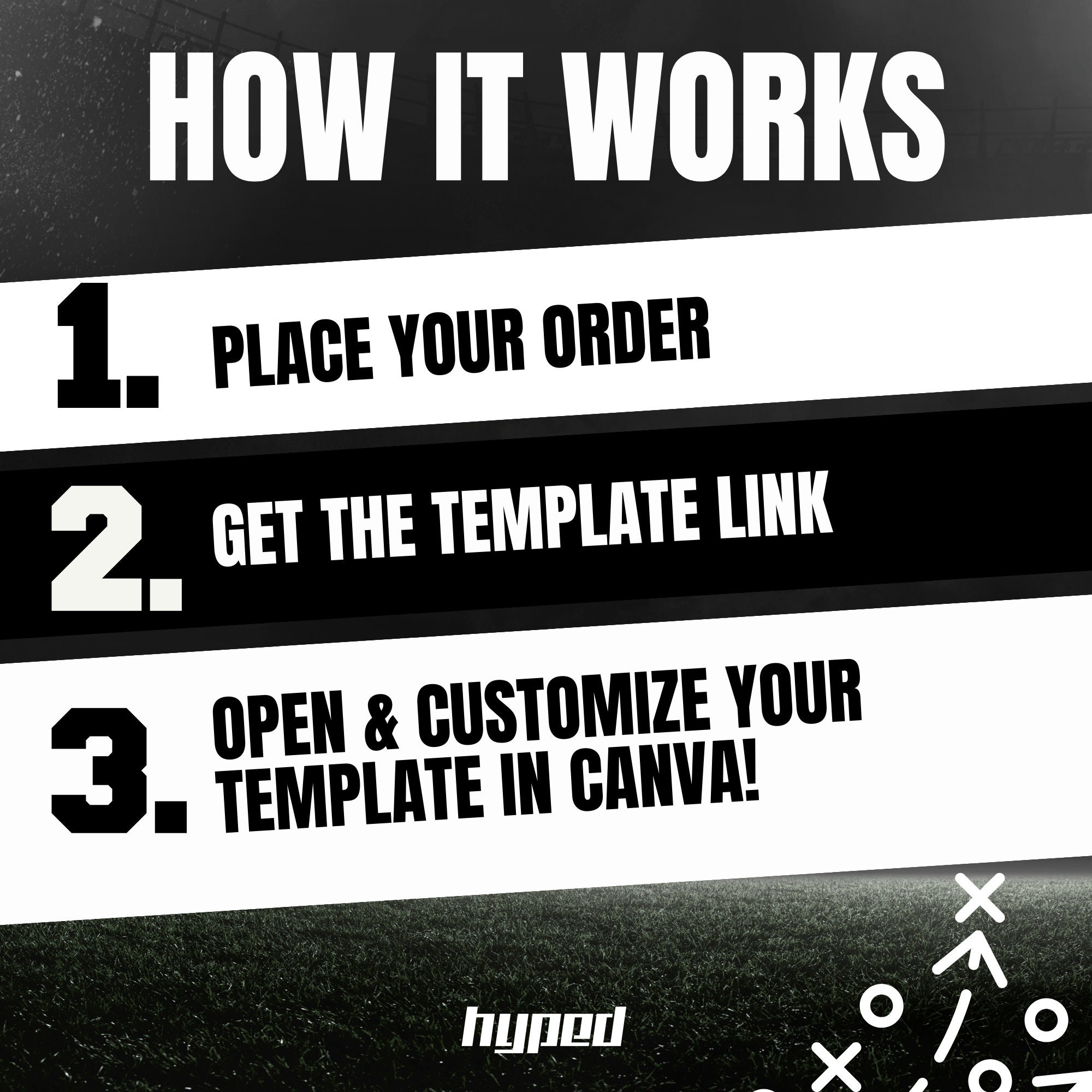 Stadium Lights Customizable Canva Football Schedule Template as Seen on ...