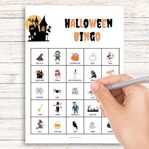 50 Halloween Bingo Cards | Printable Bingo Cards | Printable Bingo Game ...