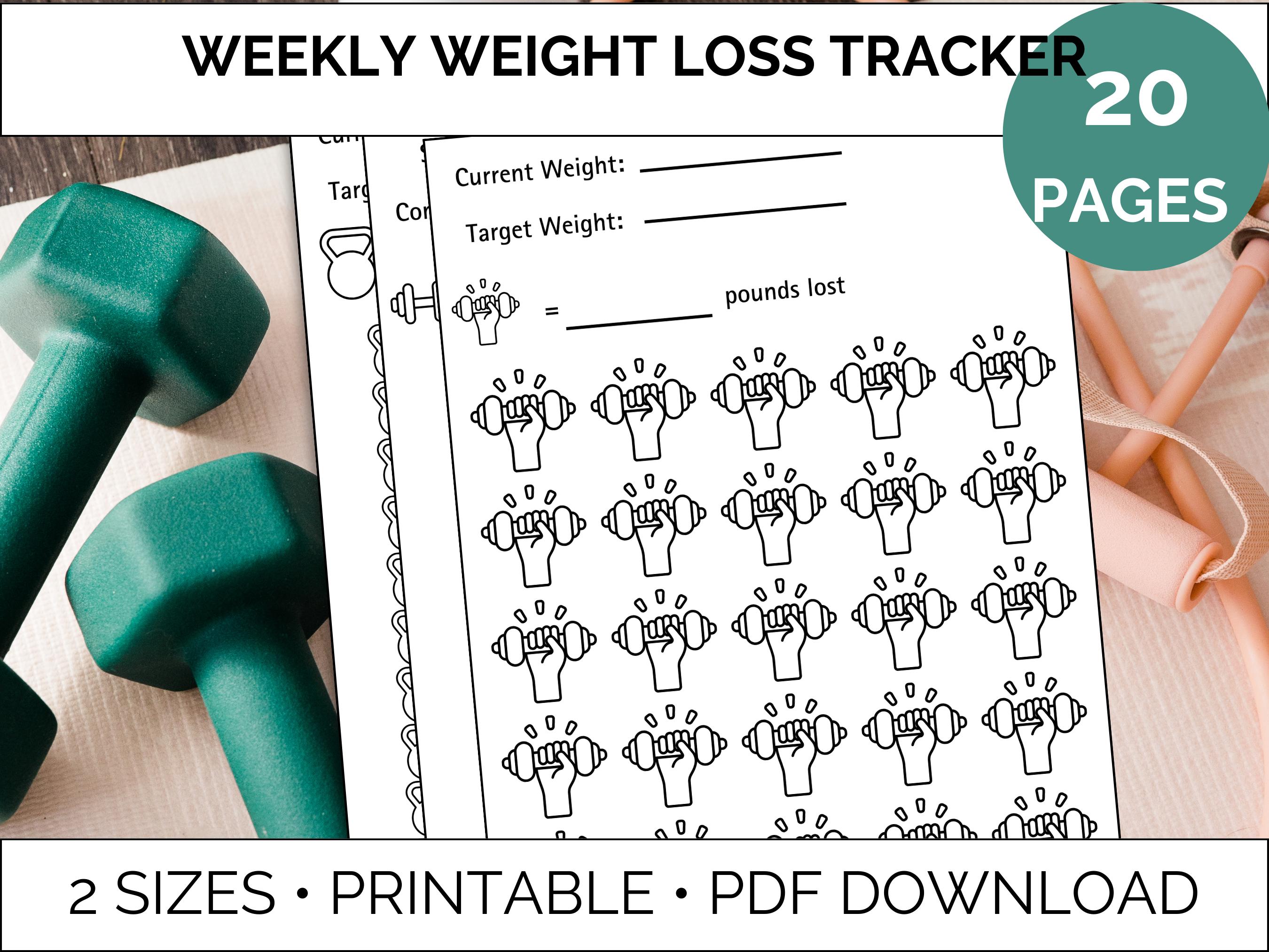 Weekly Weight Loss Tracker | Printable Weight Loss Planner | Pounds ...