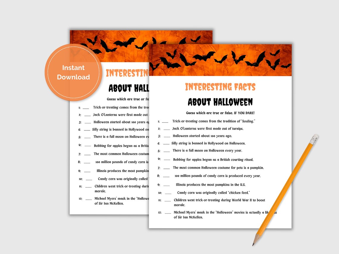 Halloween Trivia Game | Printable Trivia Game | October Trivia ...