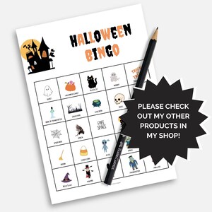 50 Halloween Bingo Cards | Printable Bingo Cards | Printable Bingo Game ...