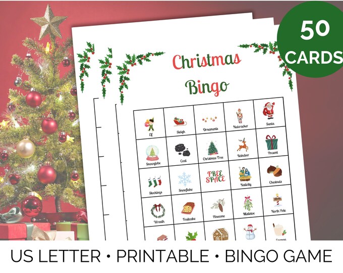 Christmas Bingo Cards for Kids, Christmas Bingo Game for Toddlers ...