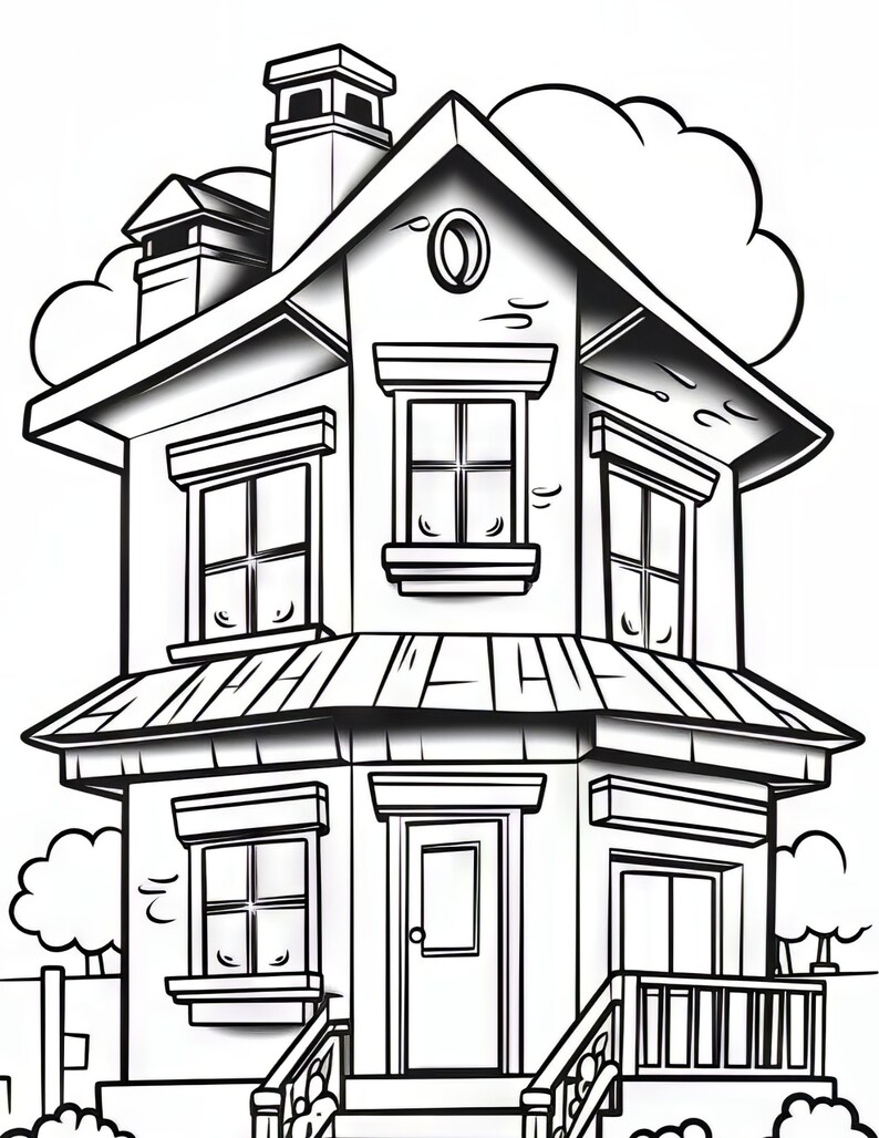 Printable Coloring Book, PDF Coloring Book, Buildings Coloring Book ...