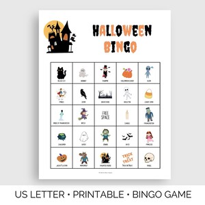 50 Halloween Bingo Cards | Printable Bingo Cards | Printable Bingo Game ...
