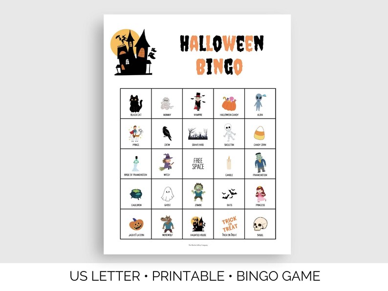 50 Halloween Bingo Cards | Printable Bingo Cards | Printable Bingo Game ...