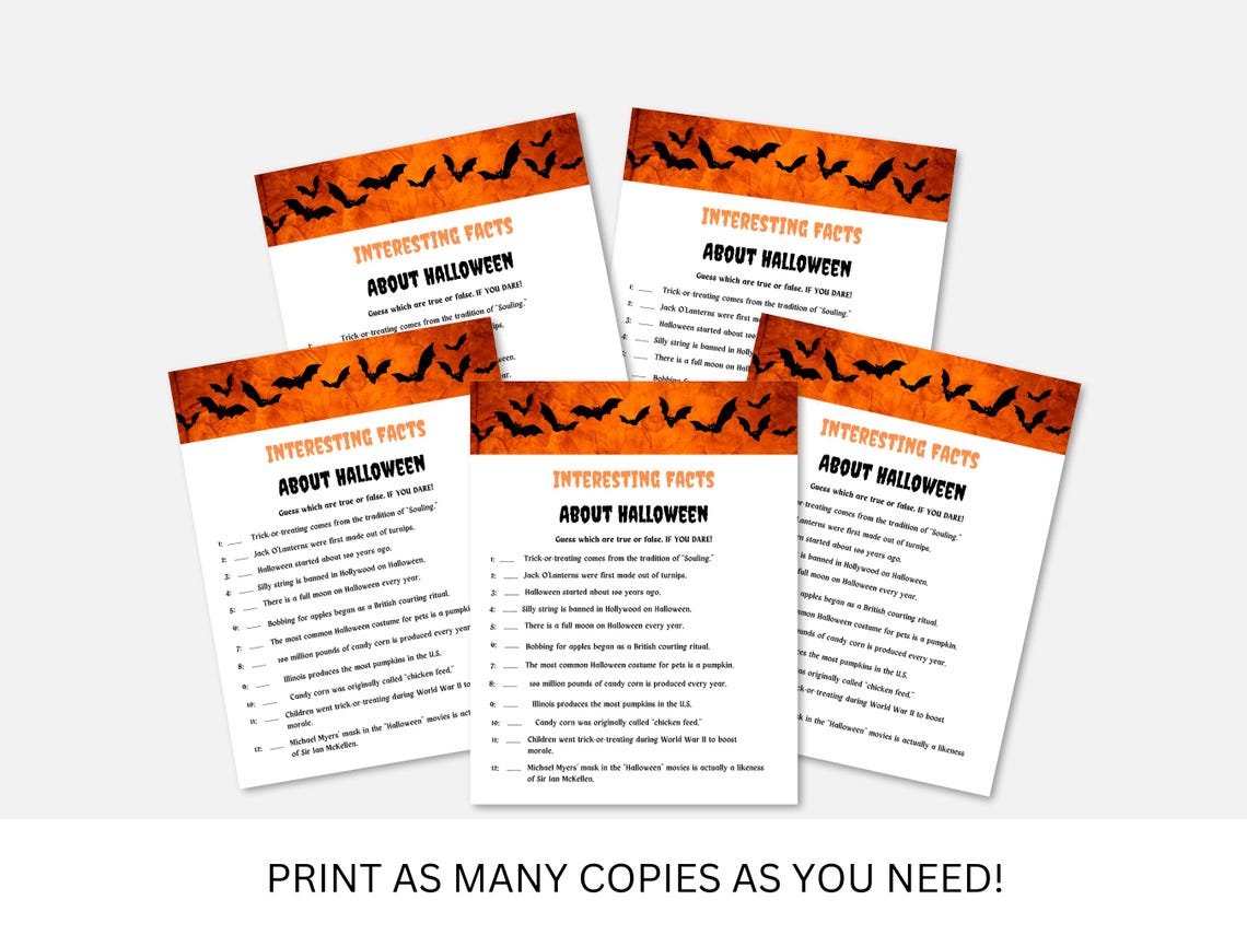 Halloween Trivia Game | Printable Trivia Game | October Trivia ...