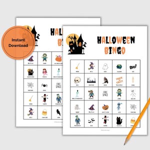 50 Halloween Bingo Cards Printable Bingo Cards Printable Bingo Game ...