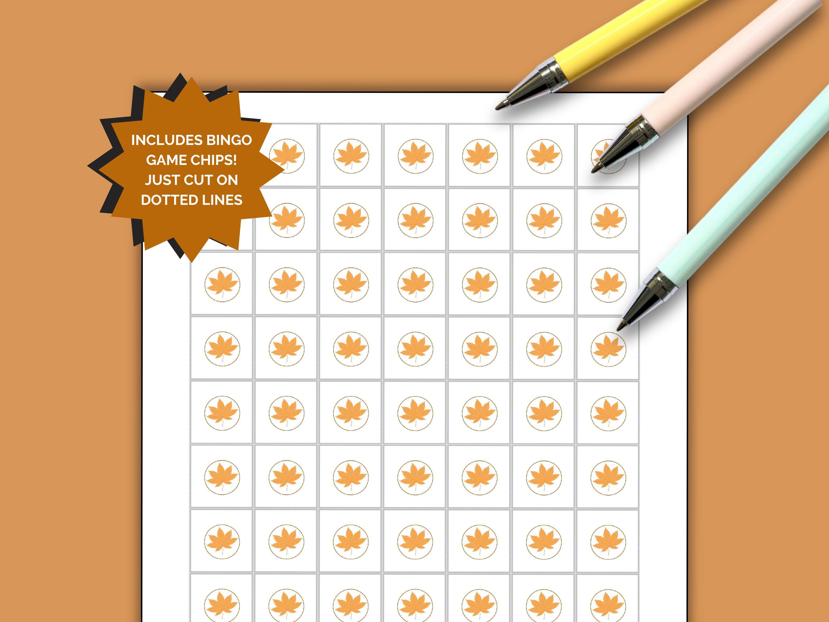 50 Fall Bingo Cards | Printable Bingo Cards | Printable Bingo Game ...
