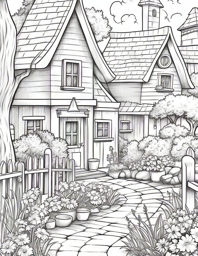 Printable Coloring Book, PDF Coloring Book, Buildings Coloring Book ...