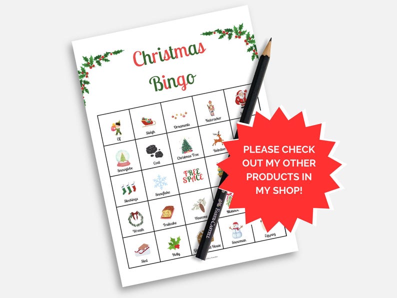 50 Christmas Bingo Cards | Printable Bingo Cards | Printable Bingo Game ...