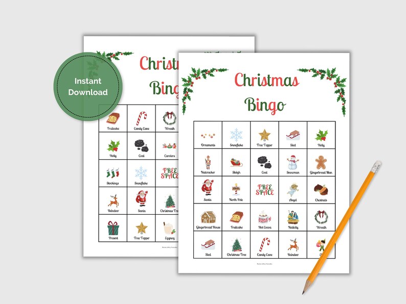 50 Christmas Bingo Cards | Printable Bingo Cards | Printable Bingo Game ...