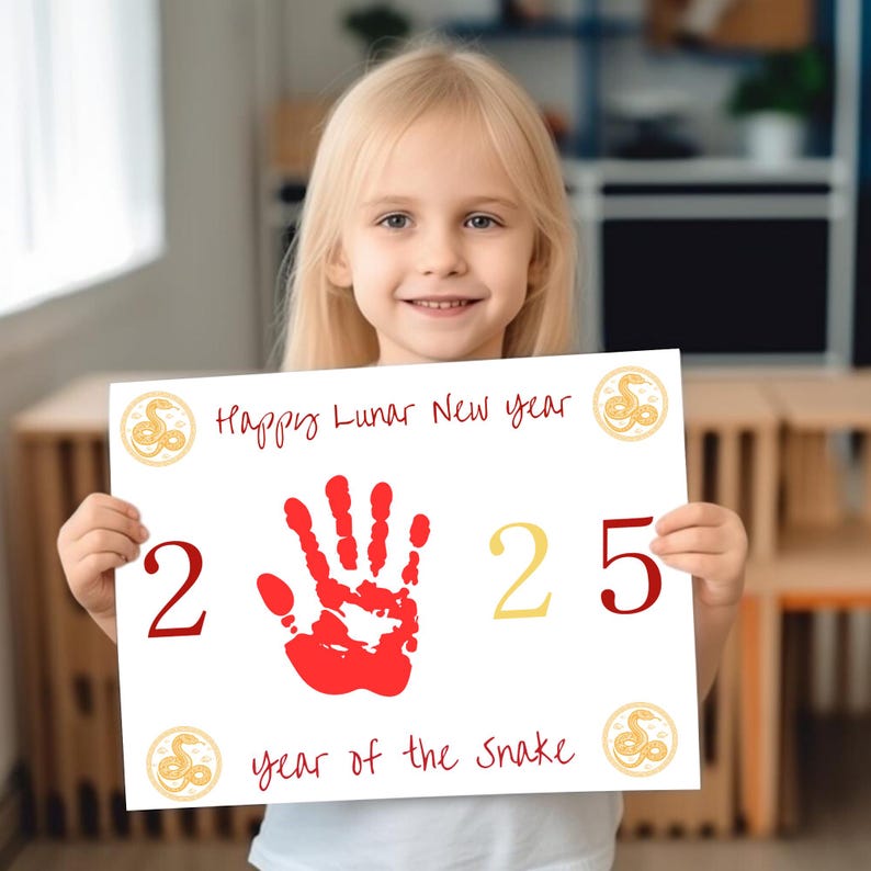Printable Lunar New Year Handprint | Kids Activity Lunar New Year Craft ...