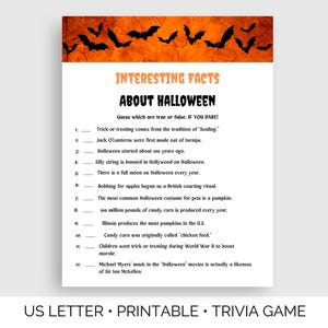 Halloween Trivia Game | Printable Trivia Game | October Trivia ...