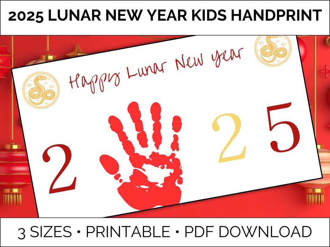 Printable Lunar New Year Handprint | Kids Activity Lunar New Year Craft ...