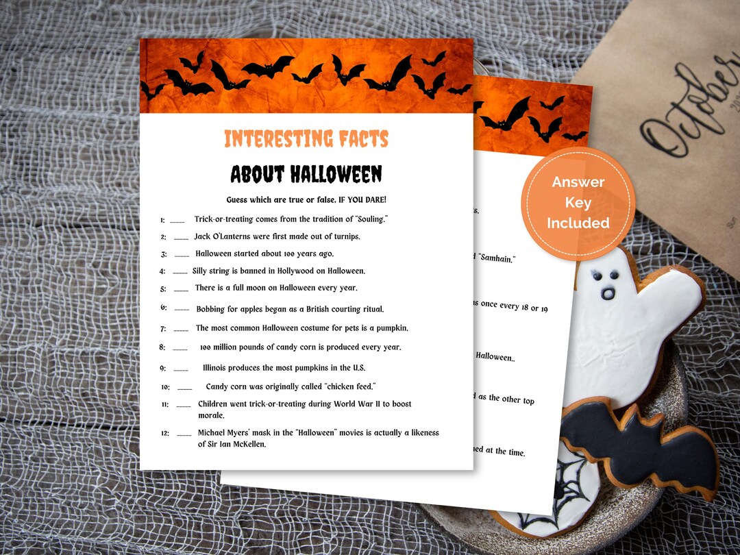 Halloween Trivia Game | Printable Trivia Game | October Trivia ...