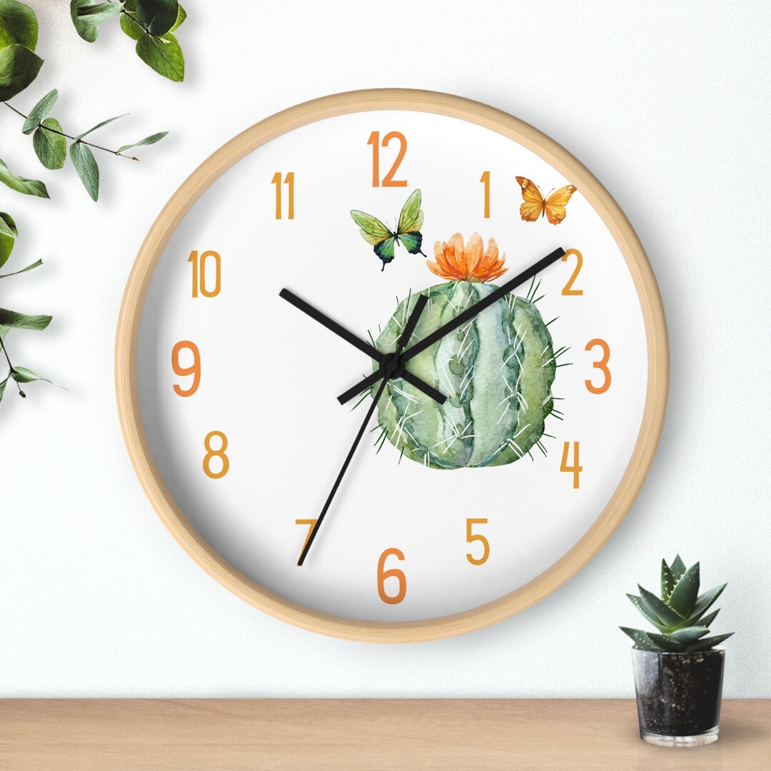 Clock for Children's Room Cactus Clock Butterfly Clock - Etsy