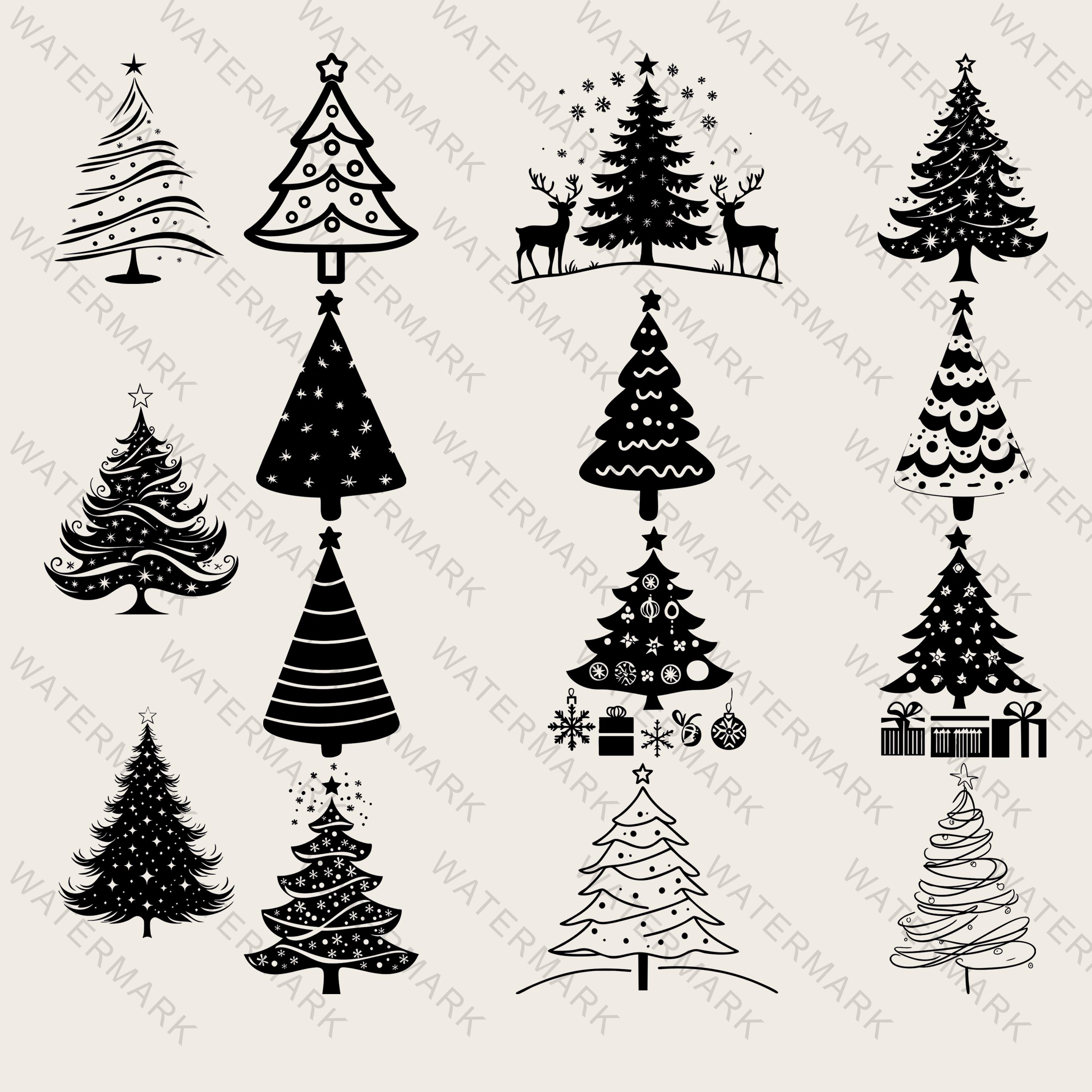 Christmas Tree SVG Bundle: Clipart, Cricut, Silhouette (digital ...