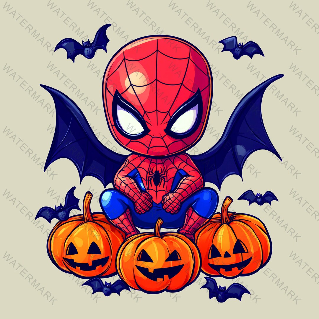 Halloween Spiderman PNG: Cricut Cutting File - Etsy