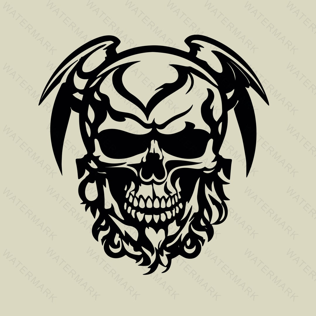 Skull Svg File, Skull Vector, Skull Svg Vector Silhouette, Sugar Skull ...