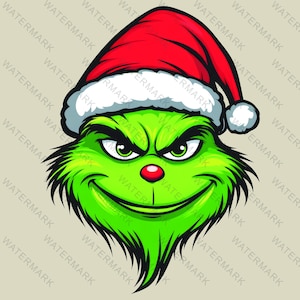 Grinch Face PNG: Christmas Design (instant Download) - Etsy