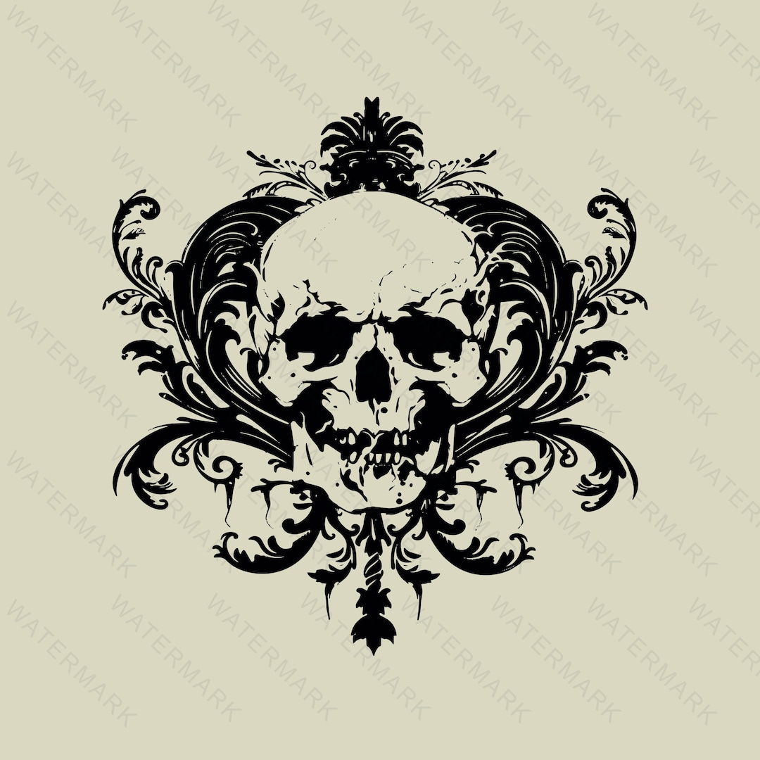 Skull Svg File, Skull Vector, Skull Svg Vector Silhouette, Sugar Skull ...