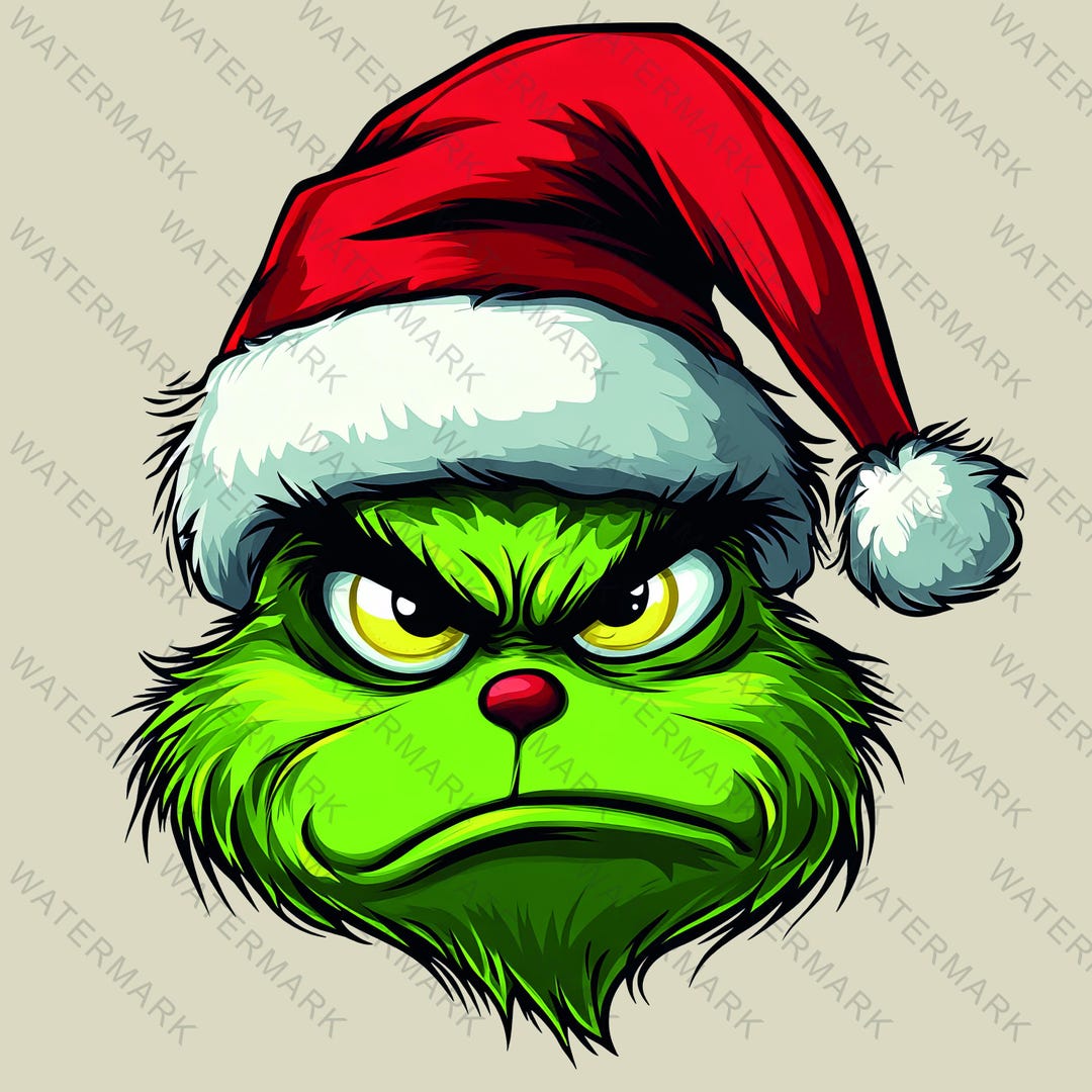 Grinch Face PNG: Christmas Design (instant Download) - Etsy