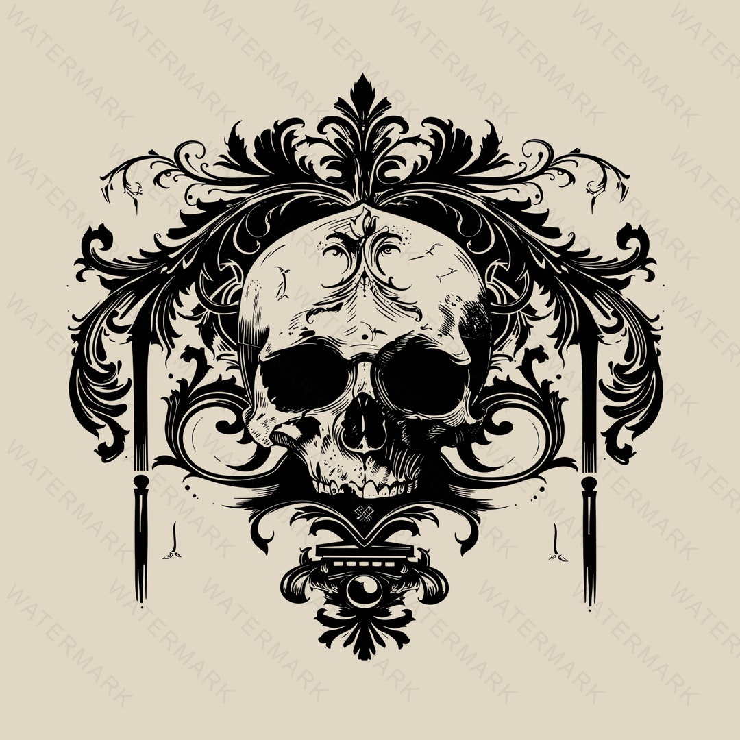 Skull Svg File, Skull Vector, Skull Svg Vector Silhouette, Sugar Skull ...
