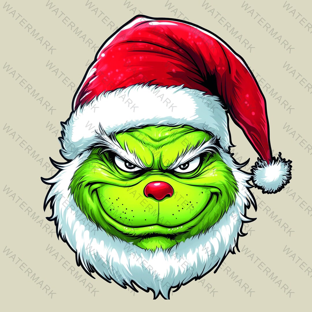 Grinch Face PNG: Design de Natal (Download instantâneo) - Etsy Portugal
