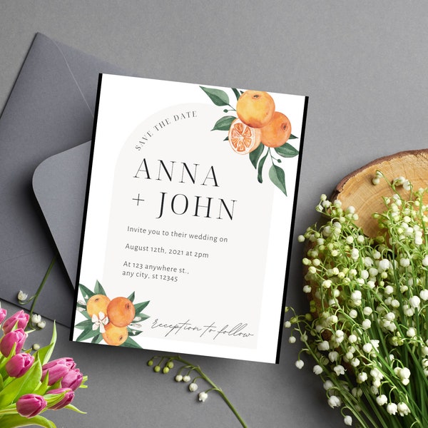 Citrus Wedding Invitation - Etsy