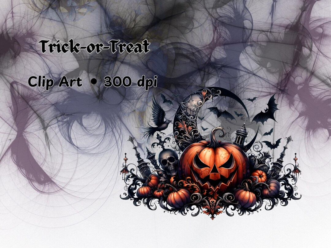 Gothic Pumpkin Png, Halloween Clip Art, Black and Orange Png ...