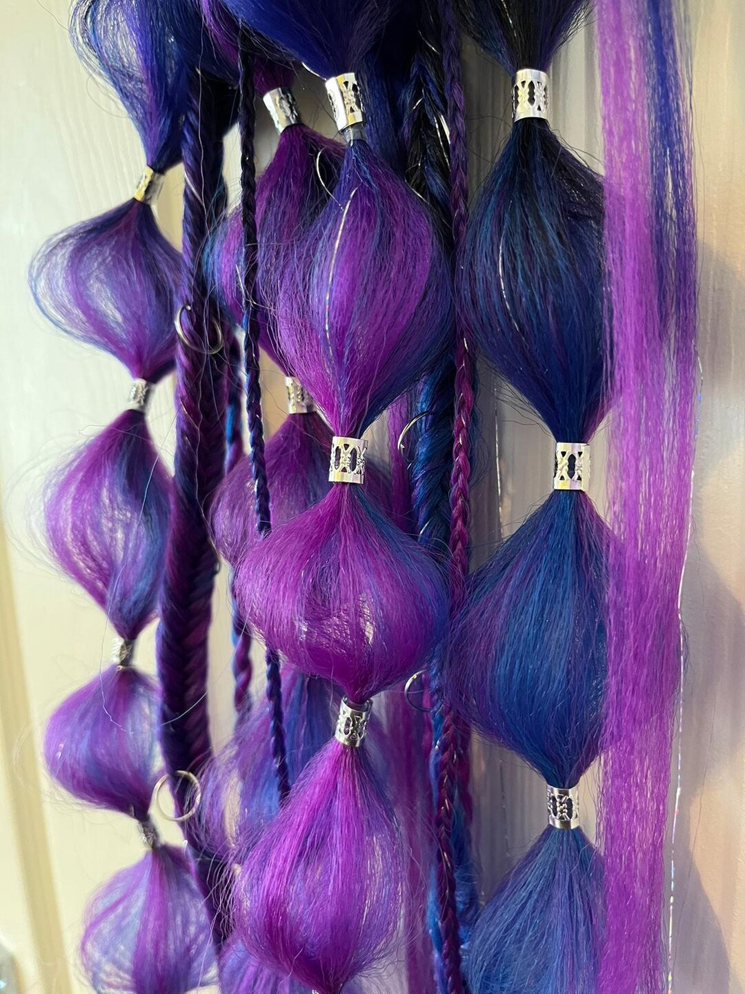 Midnight Blue & Purple Festival Rave Hair Braids - Etsy