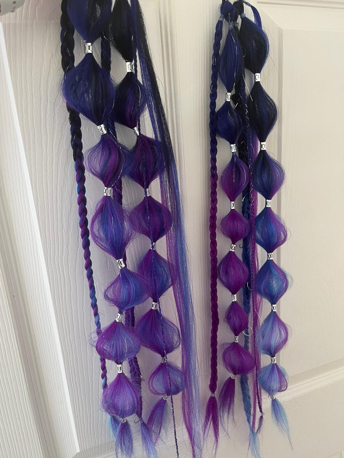Midnight Blue & Purple Festival Rave Hair Braids - Etsy