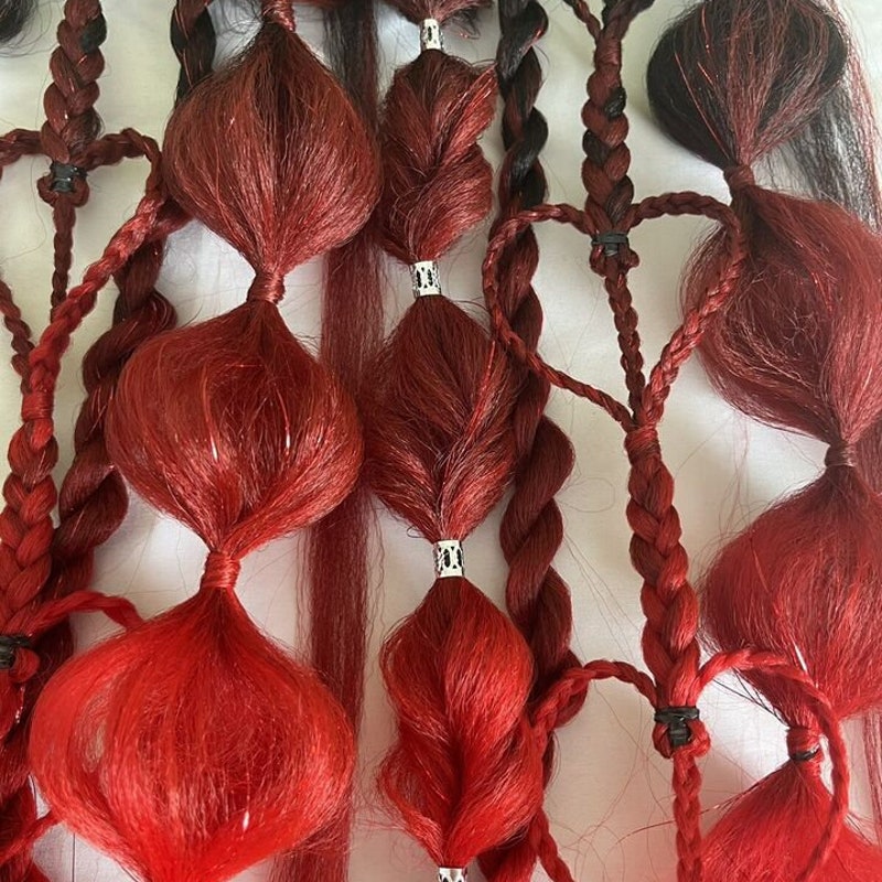 Red Hair Extensions - Etsy