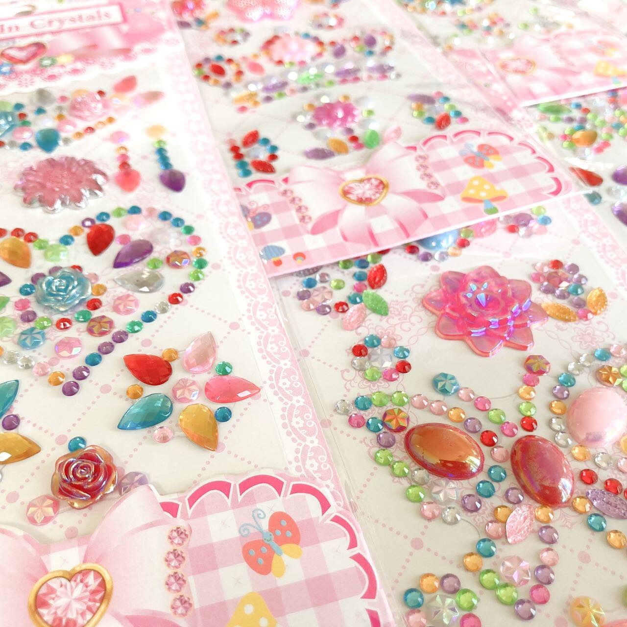 3D Glitter Shiny Stickers, Gem Diamond Stickers Rhinestone Crystal ...