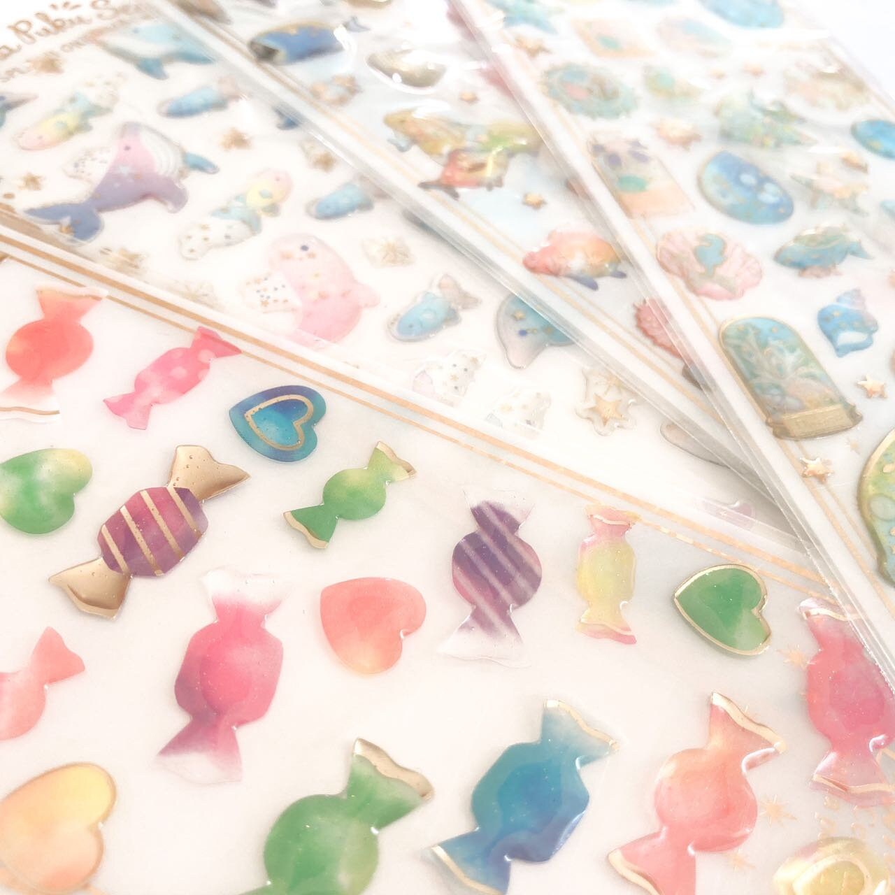 Kawaii Glitter Epoxy 3D Stickers, Resin Gel Stickers, Cute Shiny ...