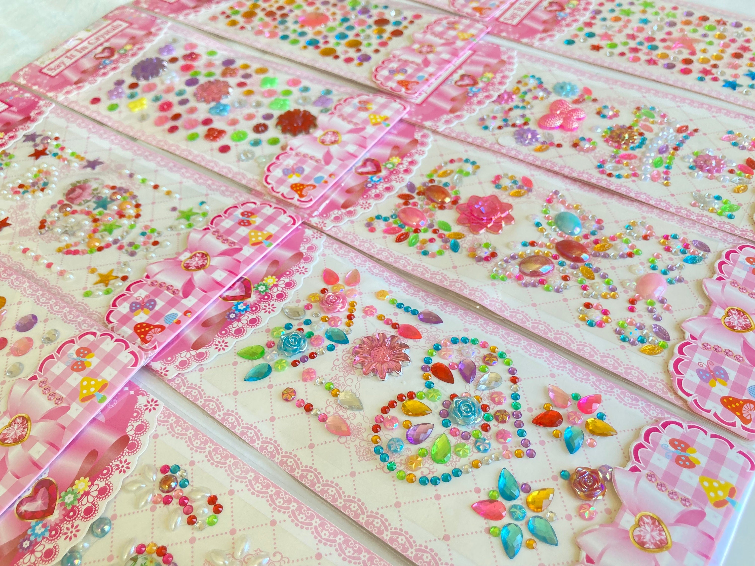 3D Glitter Shiny Stickers, Gem Diamond Stickers Rhinestone Crystal ...