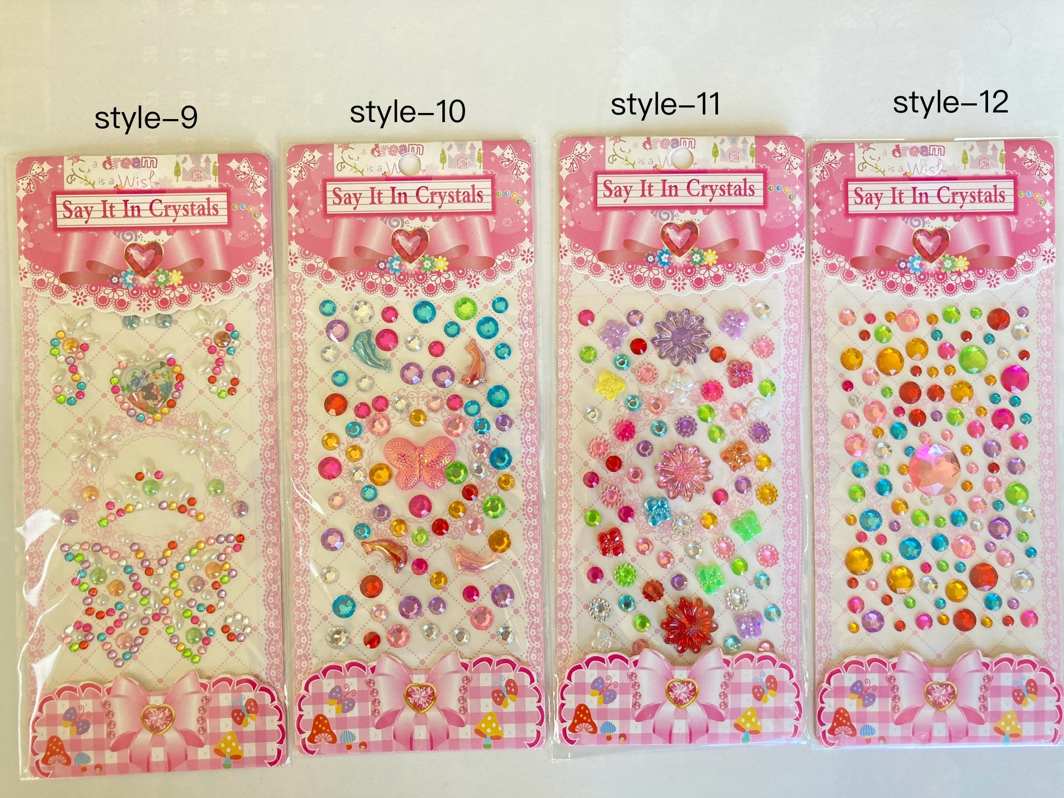 3D Glitter Shiny Stickers, Gem Diamond Stickers Rhinestone Crystal ...