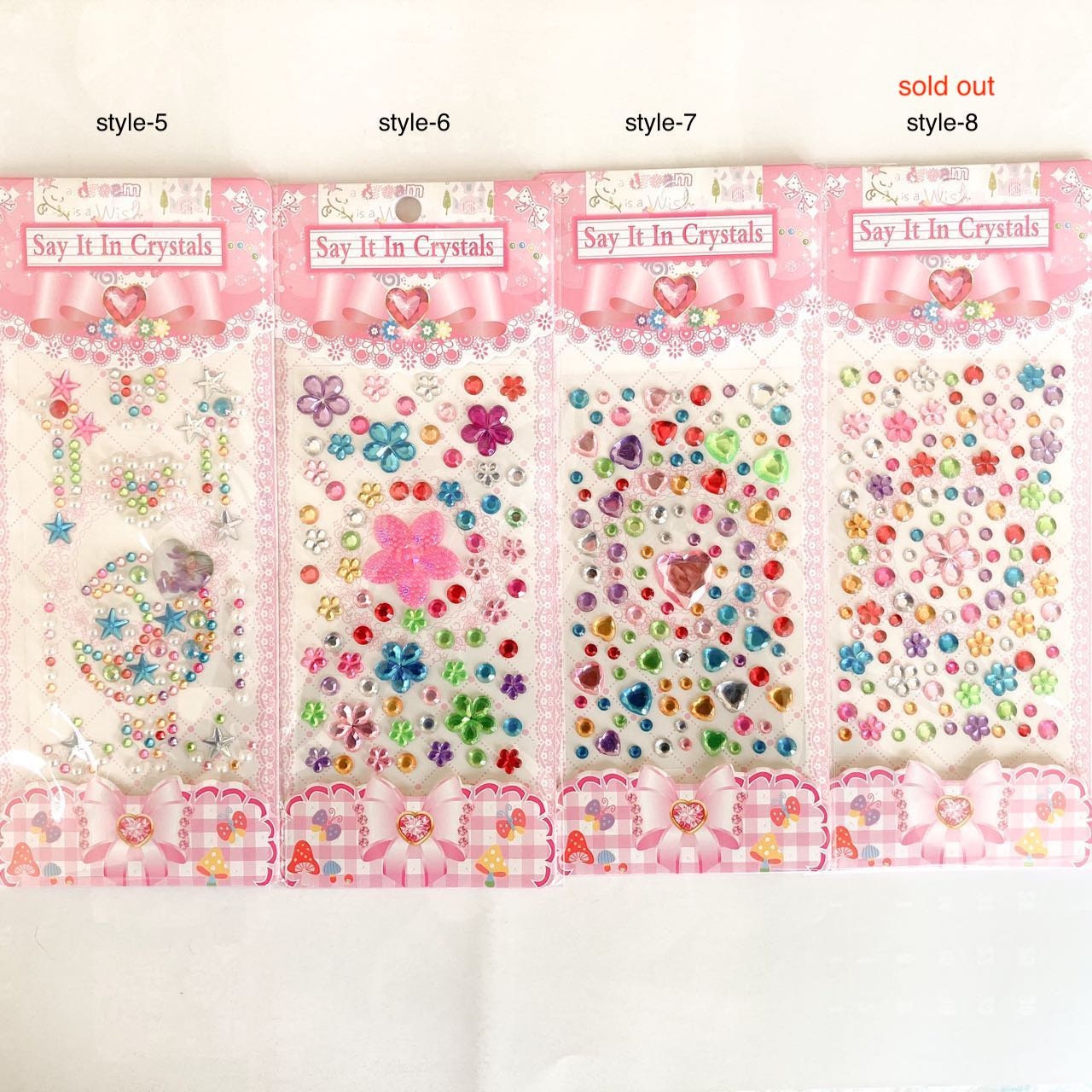 3D Glitter Shiny Stickers, Gem Diamond Stickers Rhinestone Crystal ...