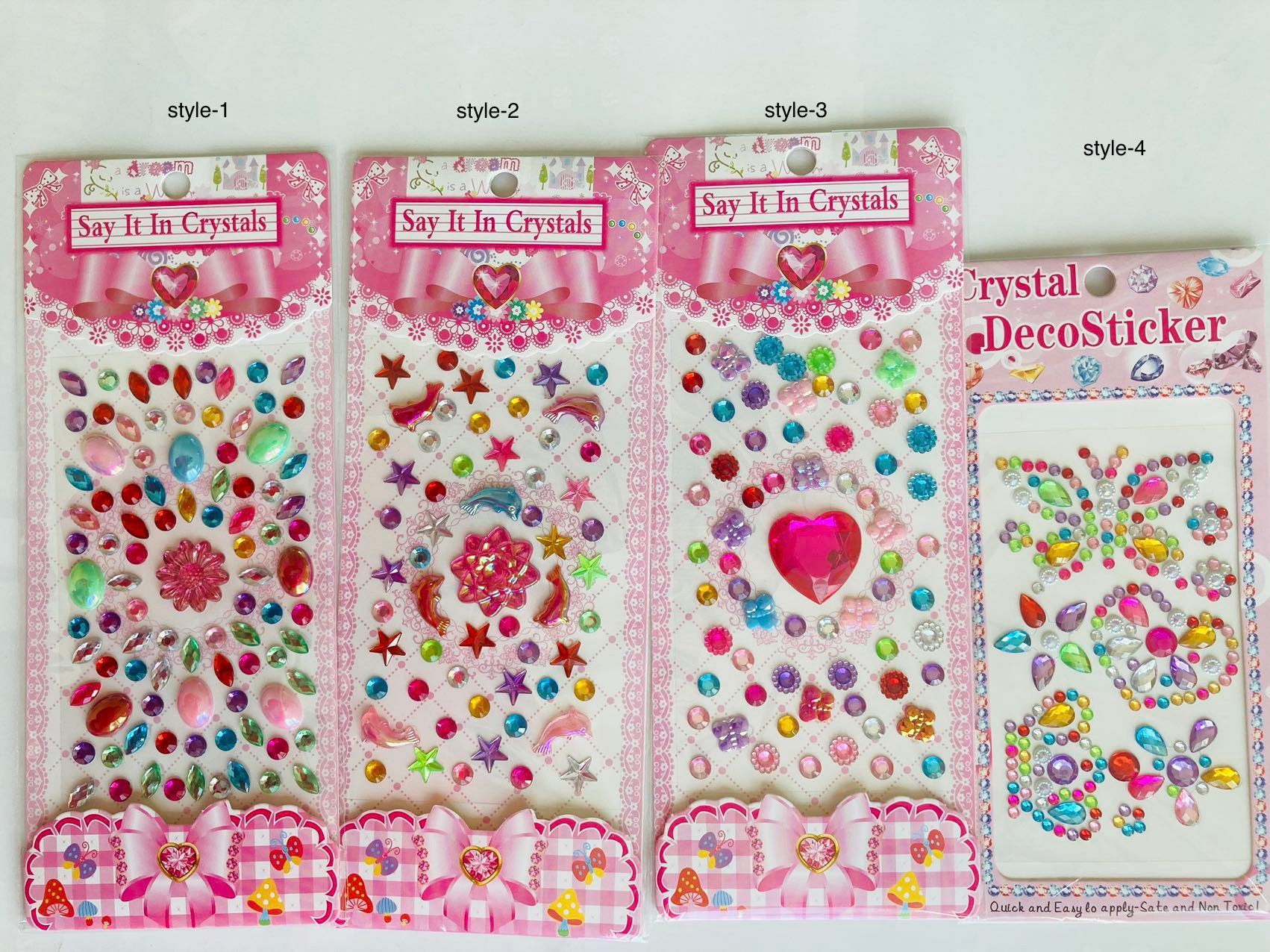 3D Glitter Shiny Stickers, Gem Diamond Stickers Rhinestone Crystal ...