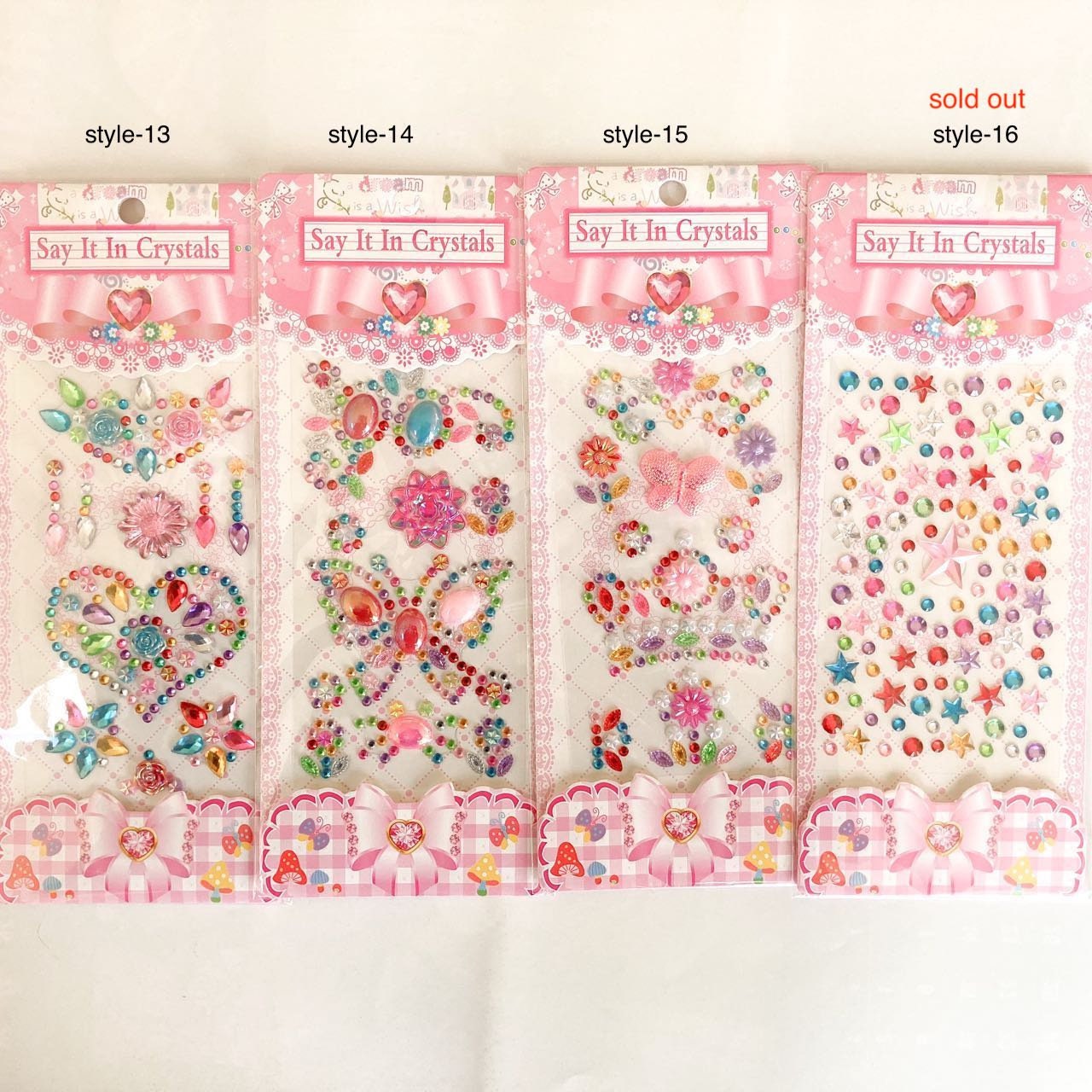 3D Glitter Shiny Stickers, Gem Diamond Stickers Rhinestone Crystal ...