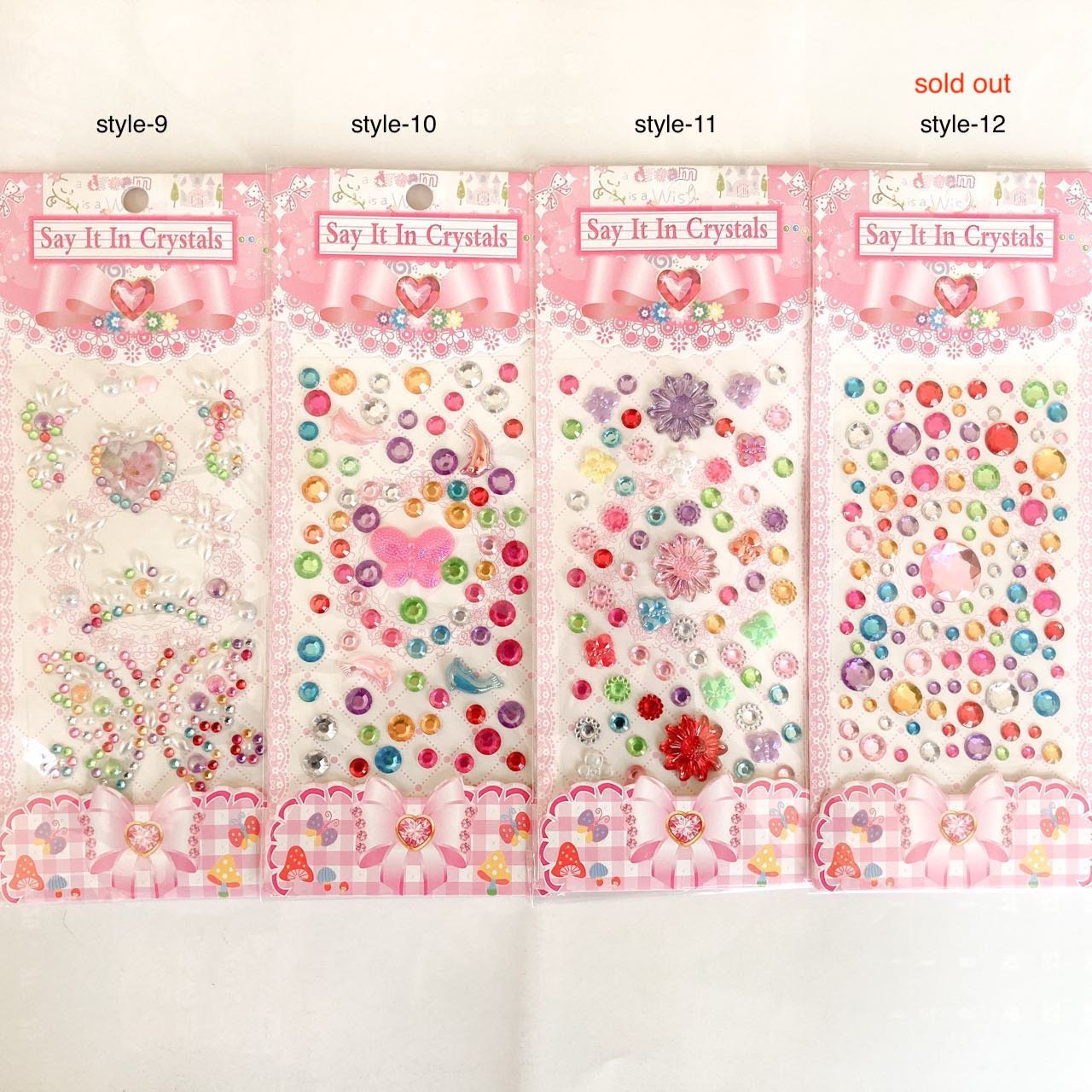 3D Glitter Shiny Stickers, Gem Diamond Stickers Rhinestone Crystal ...