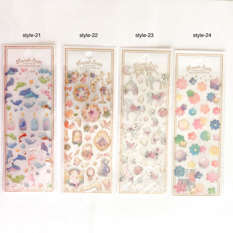 Kawaii Glitter Epoxy 3D Stickers, Resin Gel Stickers, Cute Shiny ...