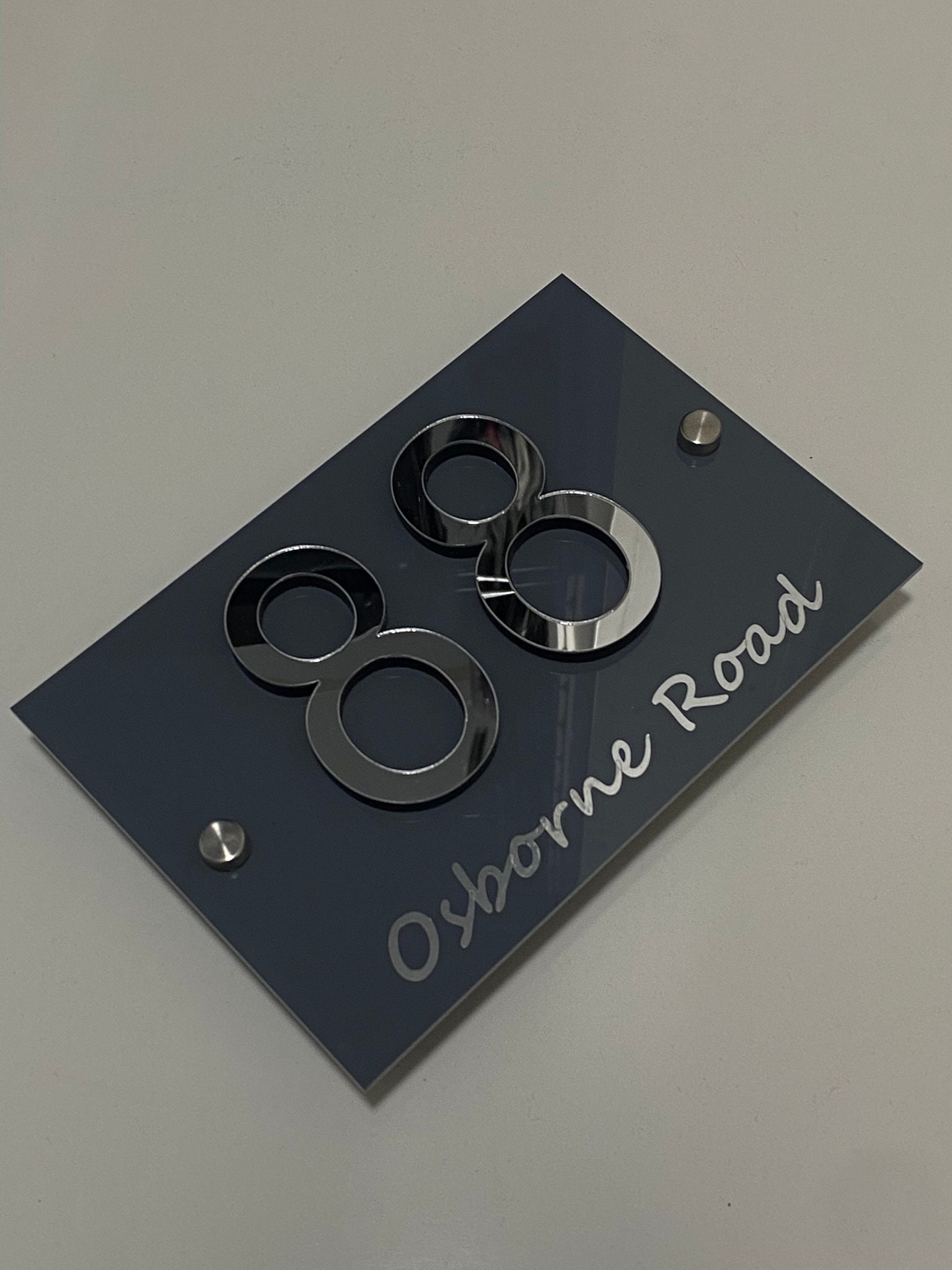 3D Grey House Number Sign Acrylic House Sign Modern Contemporary House ...