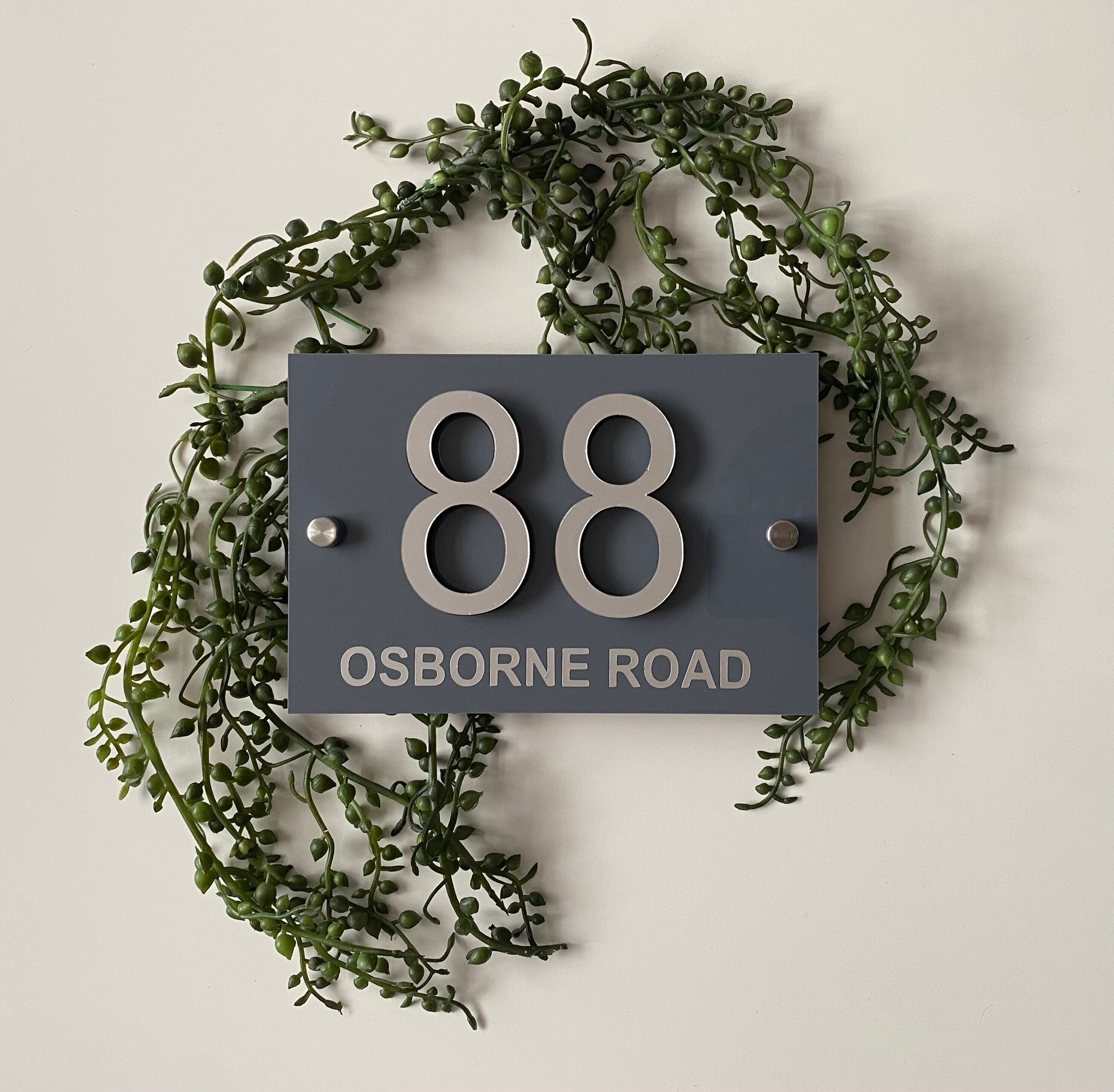 3D Grey House Number Sign Acrylic House Sign Modern Contemporary House ...