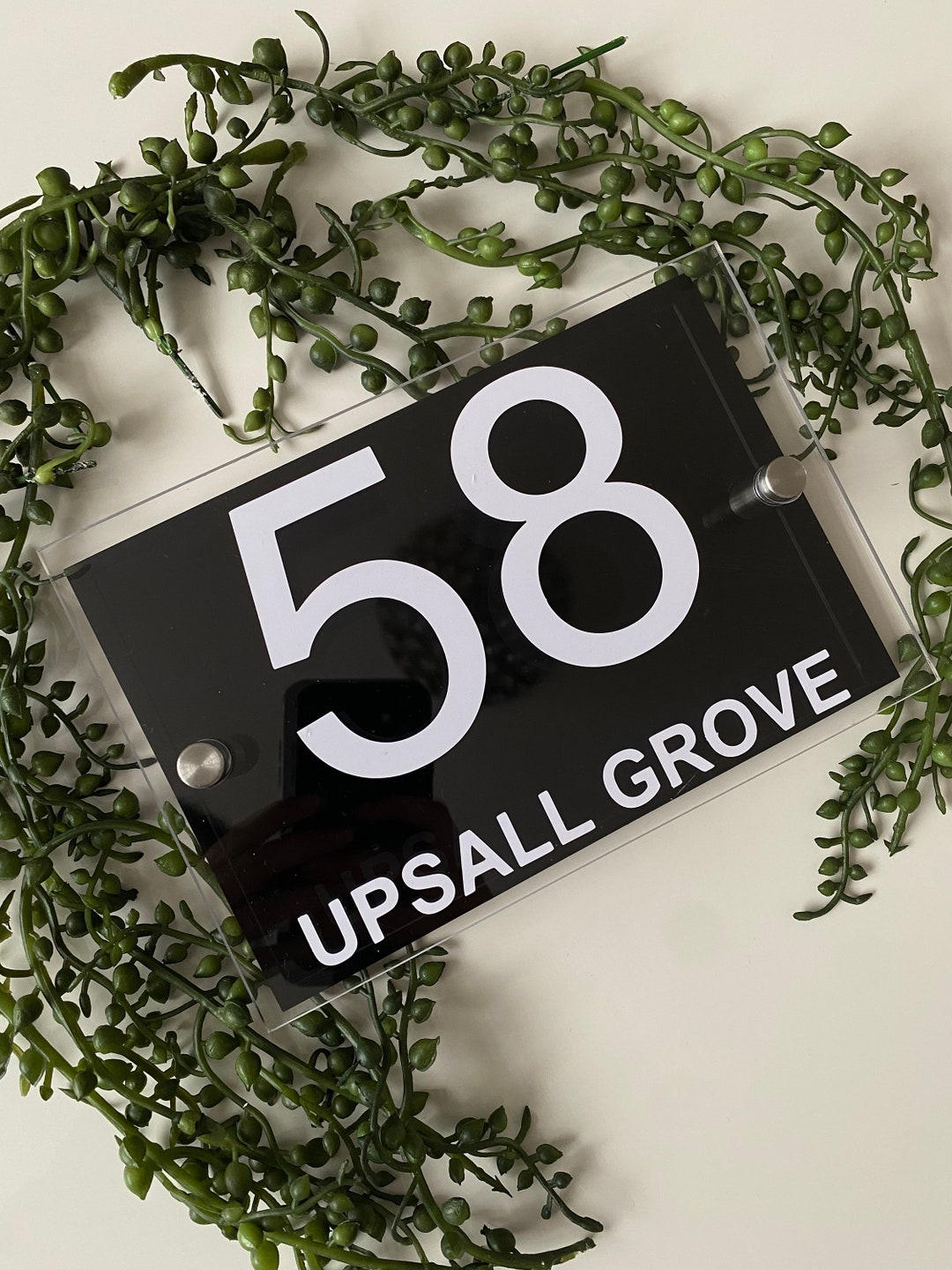 Black Double-plated House Number Sign Acrylic Modern Contemporary House ...