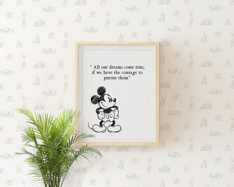 Mickey Mouse Wall Art, Set of 3 Vintage Mickey Mouse Prints Nursery ...